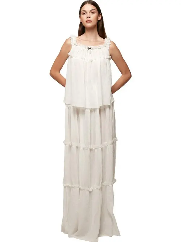 SWF Tiered Maxi Skirt - Chalk