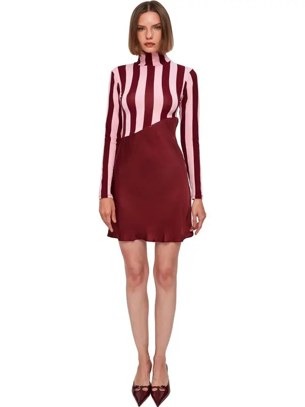 SWF Asymmetric Panel Dress - Crimson Stride