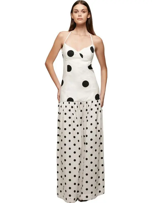 SWF Fine Halter Maxi Dress - Check Point