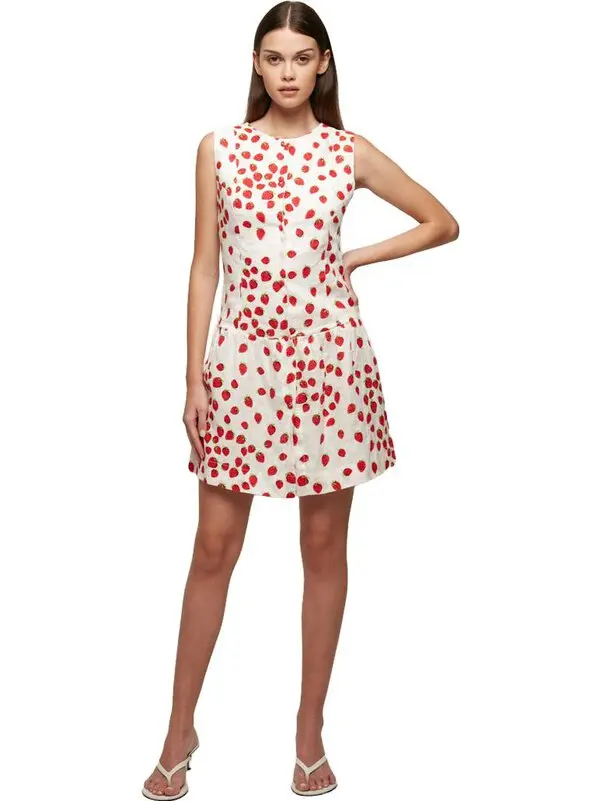 SWF Boutique Sleeveless Linen Mini Dress With Fitted Bodice - Strawlette