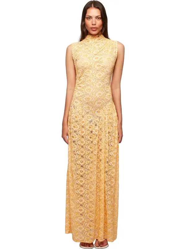 SWF High-neck Lace Maxi Dress - Burnt Sol