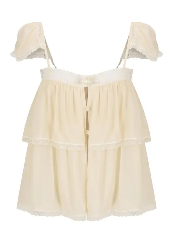 SWF Lace Trim Babydoll Top - Whisper Hour