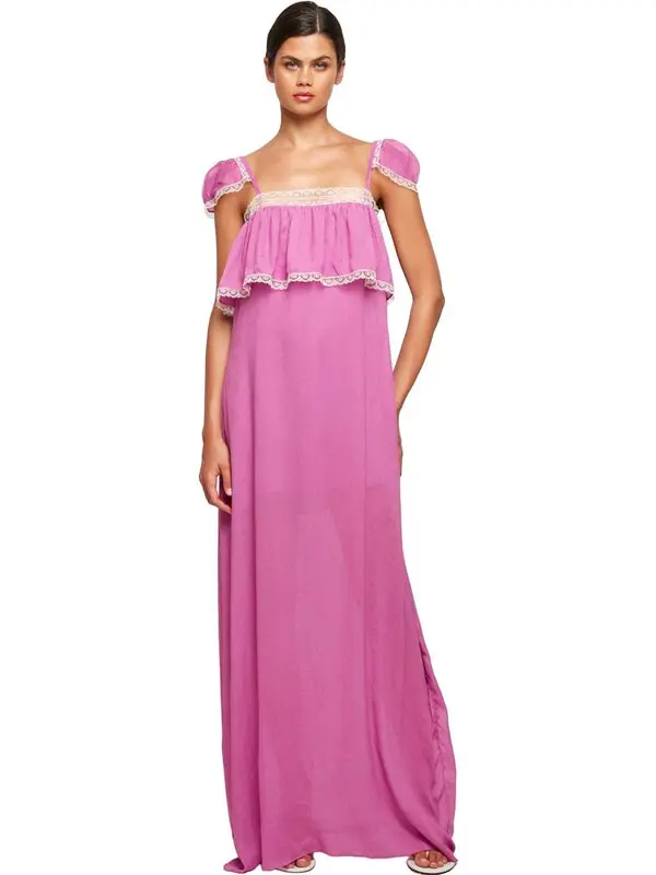 SWF Lace Trim Frill Maxi - Eclipse Violet