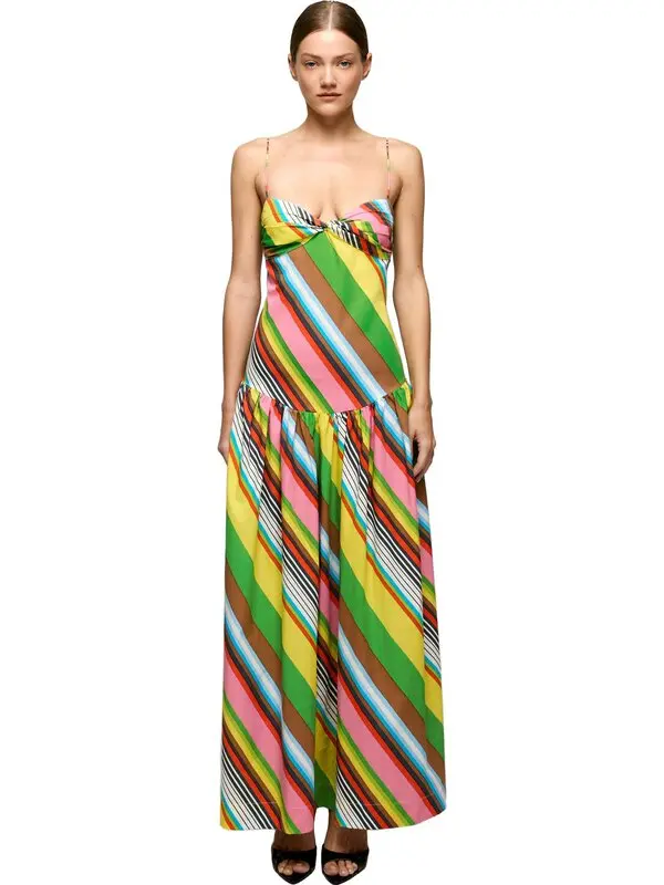 SWF Fitted Midi Dress With Voluminous Skirt - La Fiesta