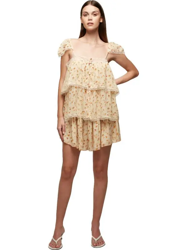 SWF Pleated Flounce Mini Shorts - Dry Press