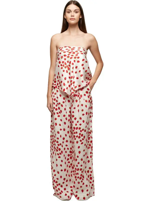 SWF Pleated Wide Leg Linen Trousers - Strawlette