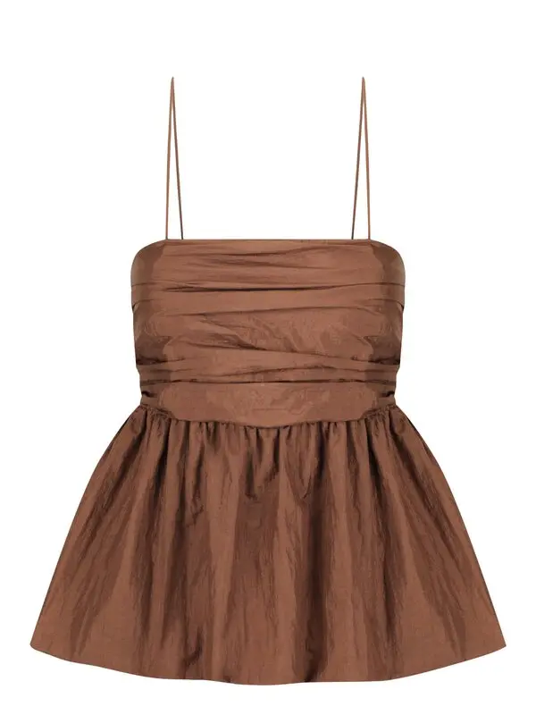 SWF Parachute Peplum Cami - Cocoa