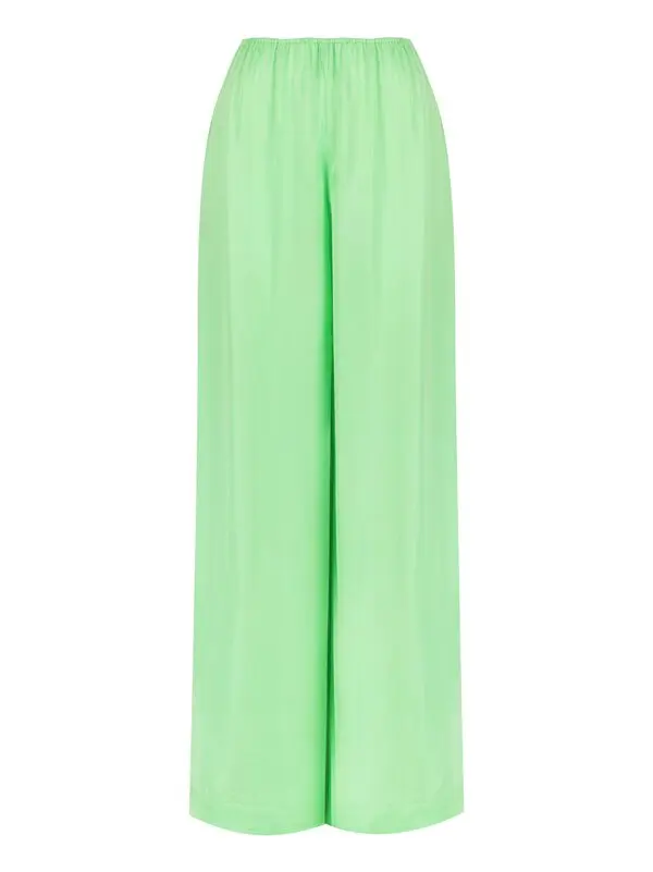 SWF Relaxed Fit Satin Trousers - Sunlit Moss