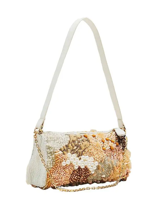 Maeve East-west Beaded Shoulder Bag - White
