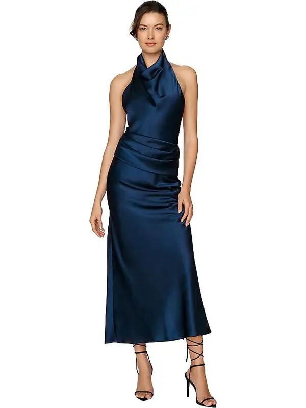MARE MARE Isabella High-neck Maxi Dress - Navy