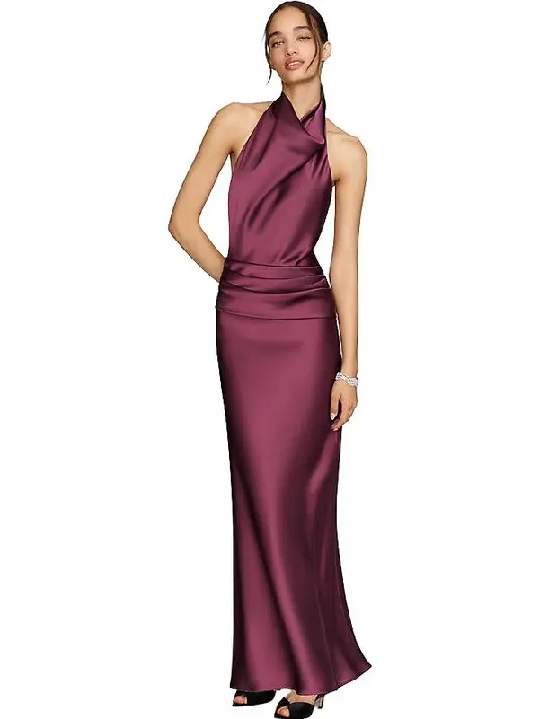 MARE MARE Isabella High-neck Maxi Dress - Raspberry