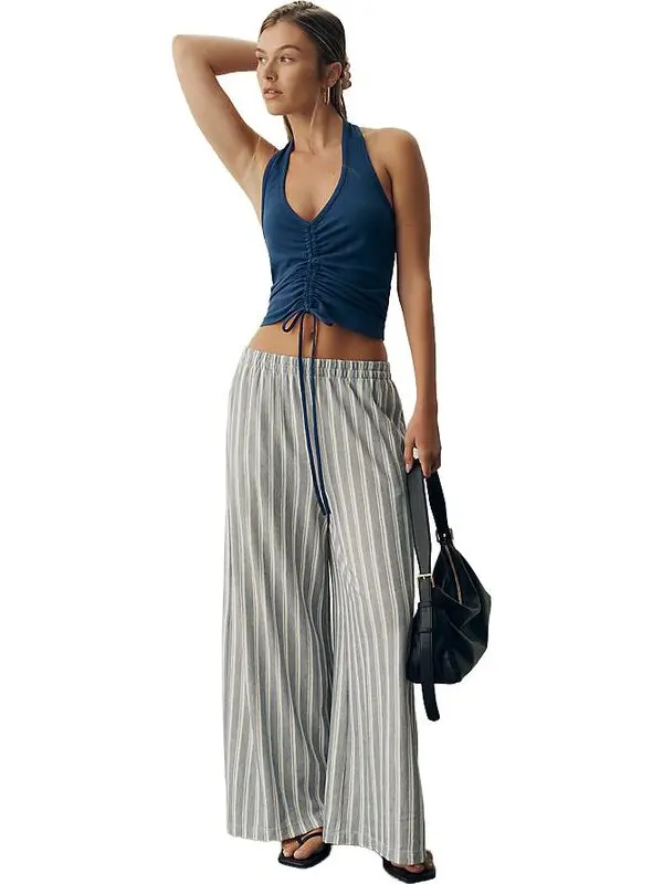 Z Supply Scout Striped Wide-leg Pants - Summer Stone