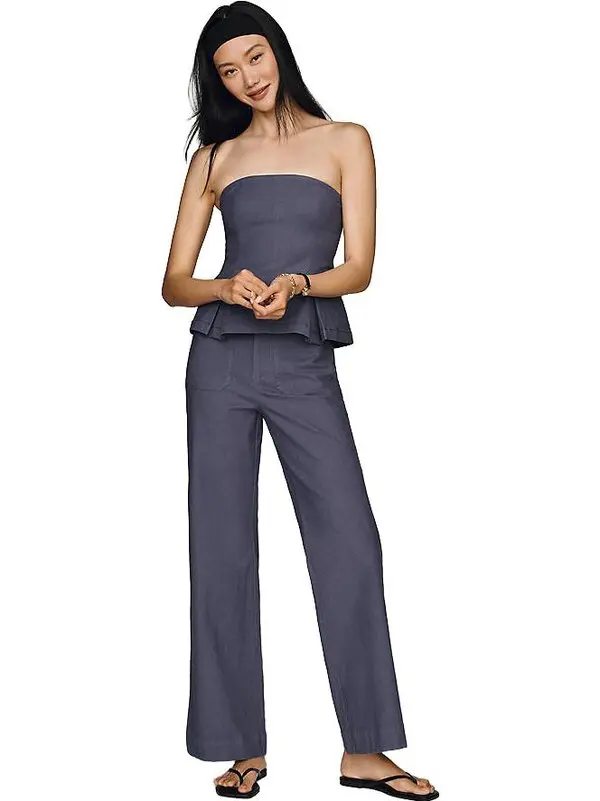 Maeve Jude Len-blend Trousers Pants - Nightshadow Blue