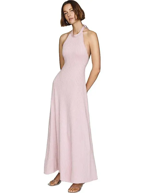 ELEVATOR DISCO Halter Midi Dress - Pink