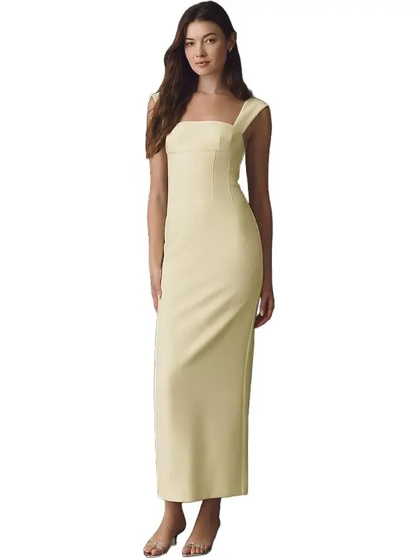 Bhldn Square-neck Corset Maxi Dress - Light Yellow