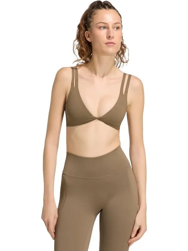Adidas Optime Workout Twist Reversible Light Support Bra - Khaki Six