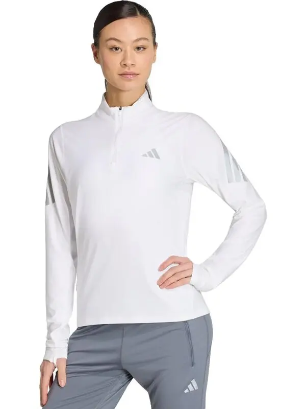 Adidas Adi365 Iconic Running Half Zip Top - White / Reflective Silver