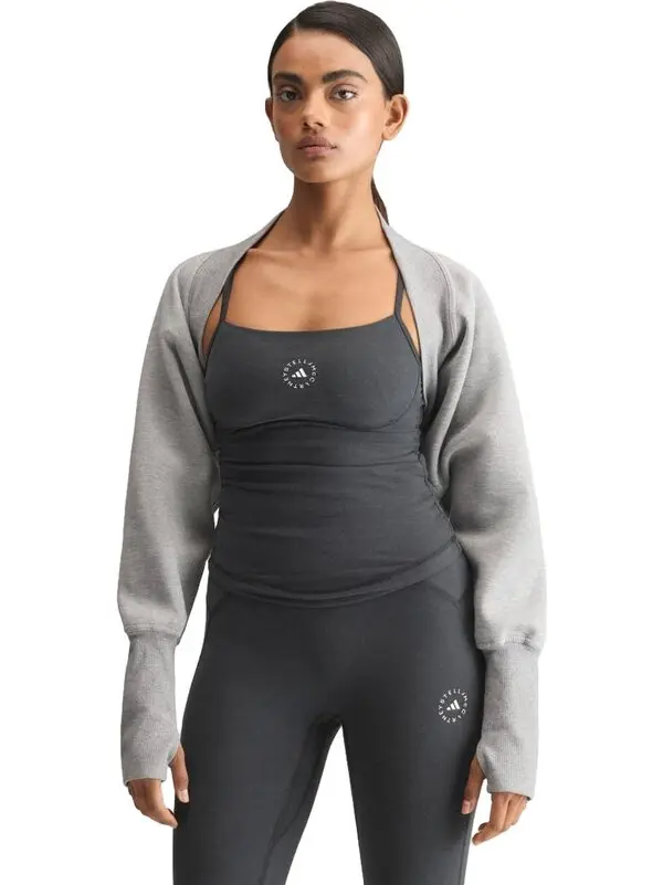 Adidas By Stella Mccartney Studio Sweatshirt Shrug Grey - Core Heather