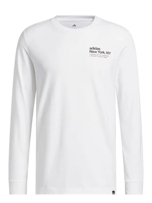 Adidas Nyc Building Graphic Long Sleeve T-shirt - White