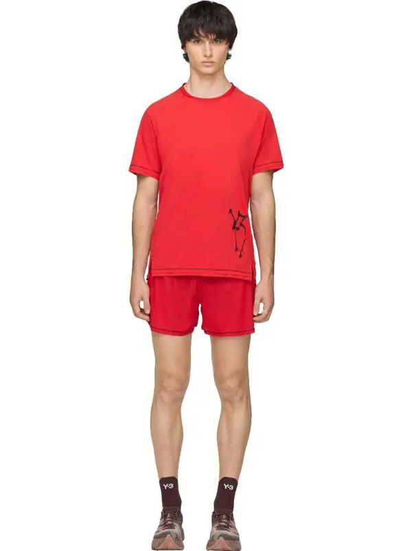 Adidas Y-3 Chito Graphic Running Shorts - Scarlet