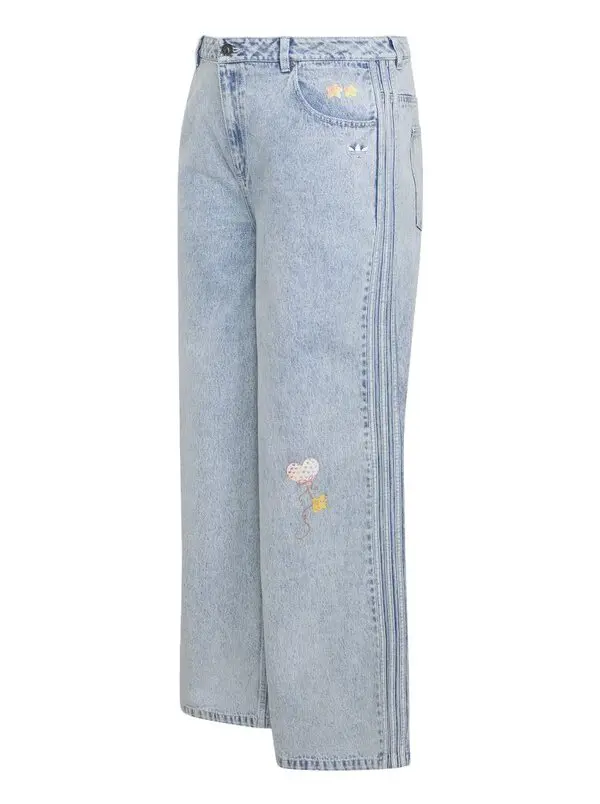 Adidas Care Bears High Rise Wide Leg Denim Pant - Clear Sky