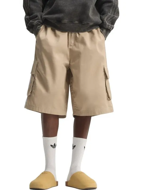 Adidas Adicolor Cotton Twill Cargo Shorts - Khaki Three