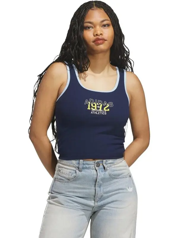 Adidas Graphic Rib Tank Top - Night Indigo