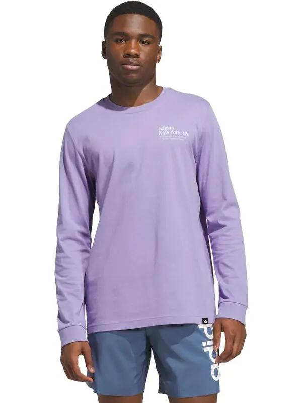 Adidas Nyc Building Graphic Long Sleeve T-shirt - Magic Lilac