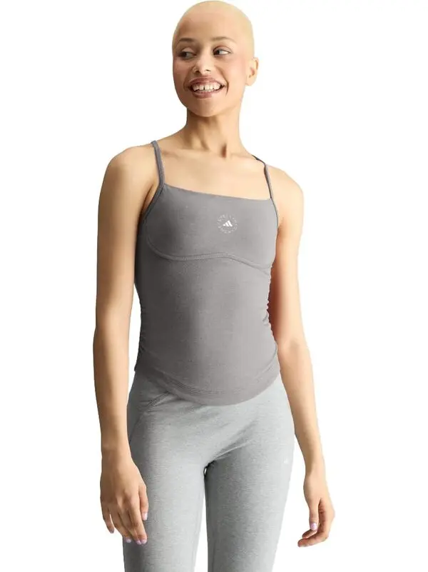 Adidas By Stella Mccartney Studio Crop Top Grey - Core Heather