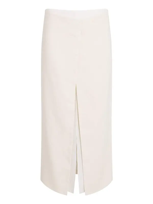 Khaite Double-layered Midi Skirt - Ivory