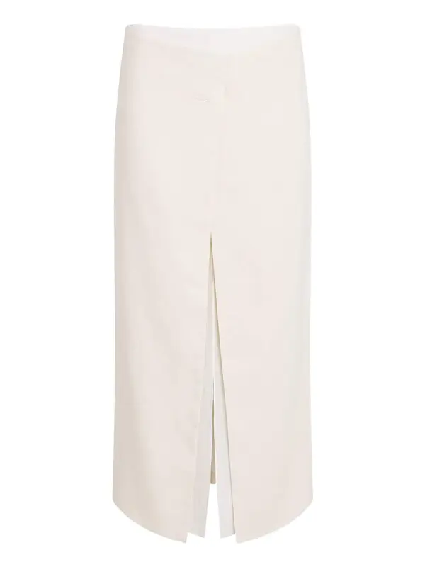 Khaite Double-layered Midi Skirt - Ivory