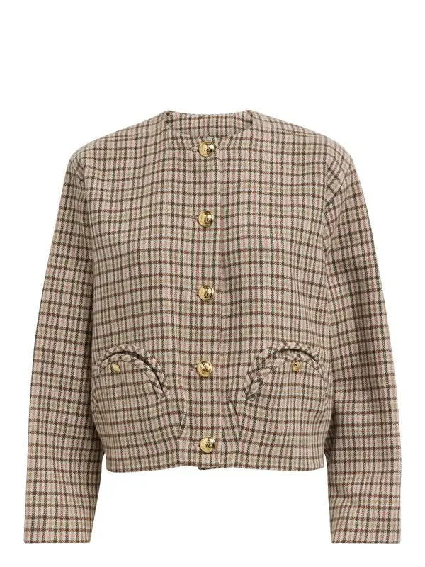 BLAZÉ MILANO Virgin Wool-cashmere Check Jacket - Grey