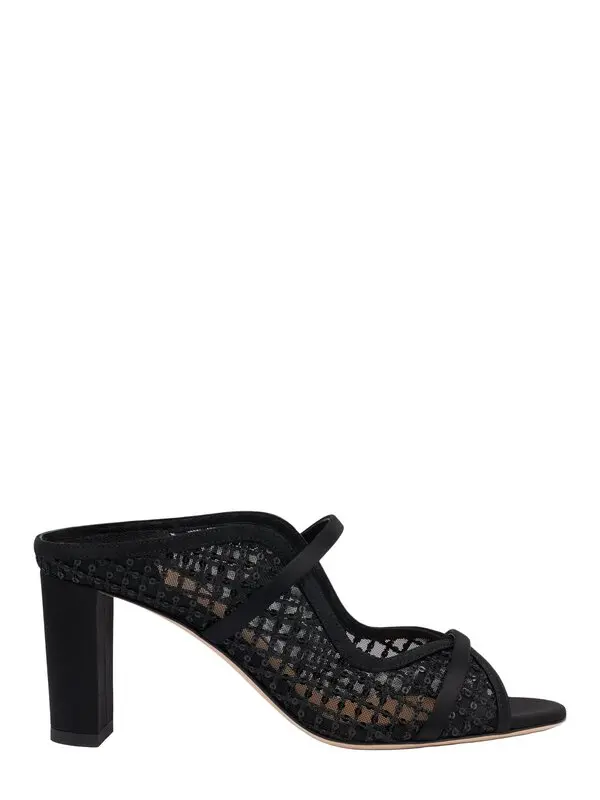MALONE SOULIERS Sequin Mesh Norah Heeled Sandals 70 - Black