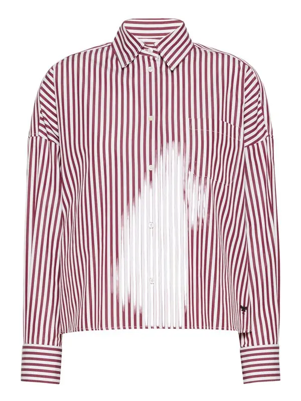 Max Mara Cotton Stripe Shirt - Burgundy