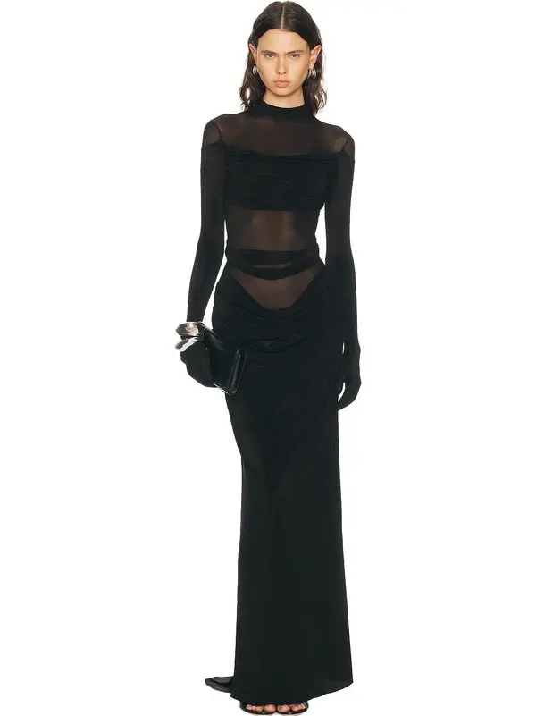 Burc Akyol For Jersey Caryatid Dress - Black