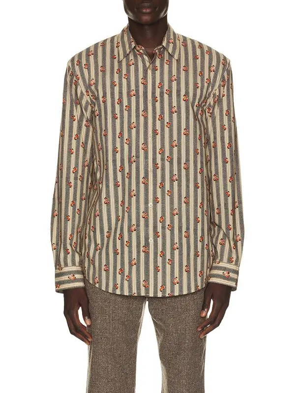 Dries Van Noten Caper Shirt In Cream - Beige