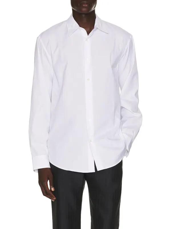 Dries Van Noten Caper Shirt In Blue - White
