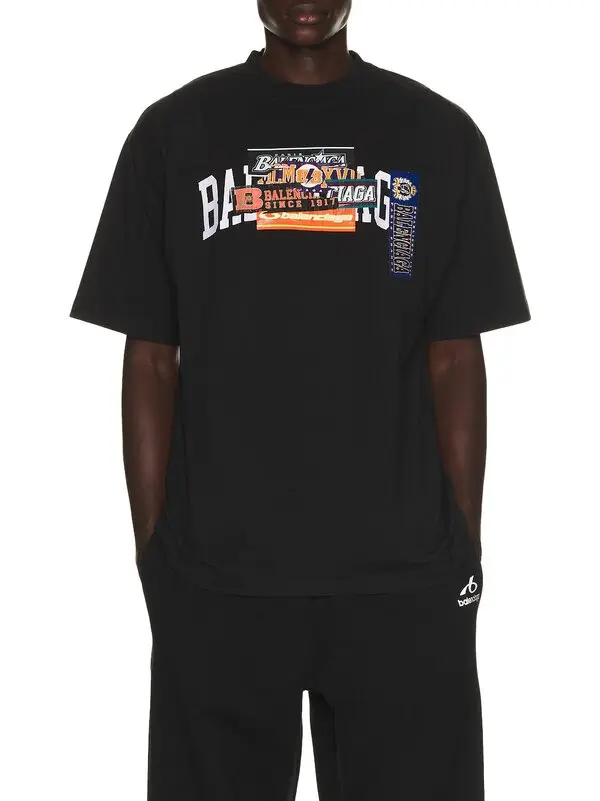 Balenciaga Medium Fit Tee Shirt - Black