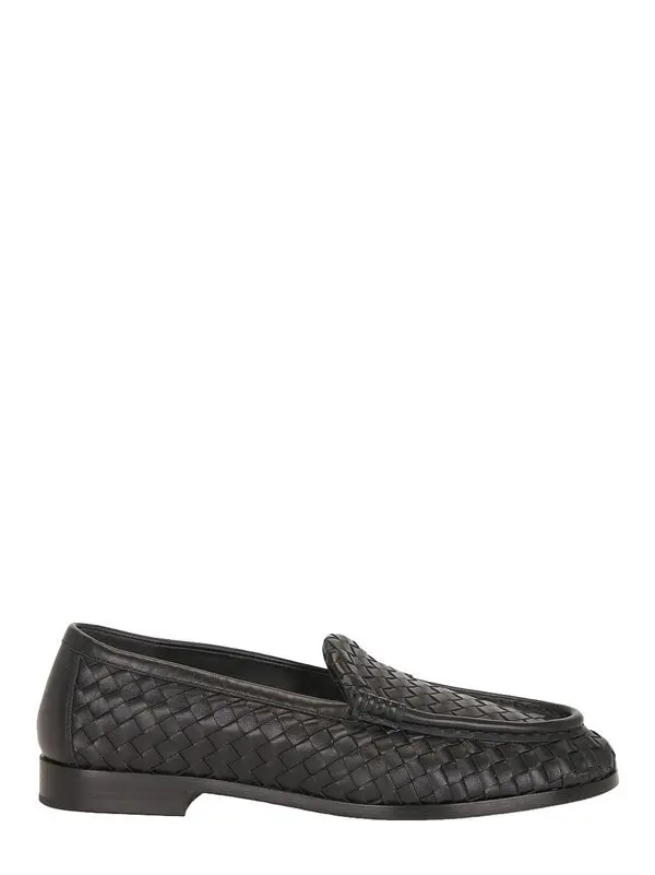 Bottega Veneta Silenzio Supple Loafer Intrecciato Nappa Opaque - Black