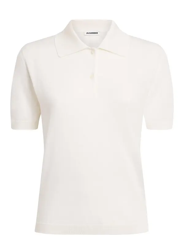 JIL SANDER Wool Polo Shirt - White