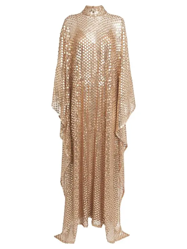 TALLER MARMO Sequinned Deserto Maxi Kaftan Dress - Metallic