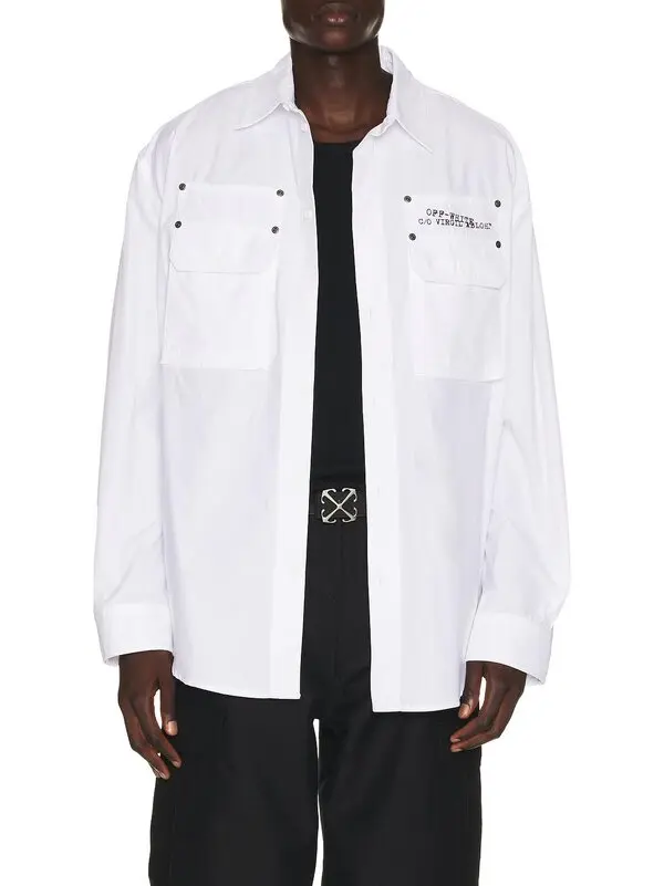 Off-White Type Arrow Overshirt - White