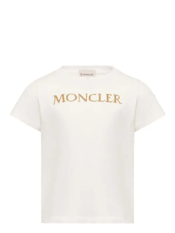 Moncler Embroidered Logo Cotton T-shirt - White