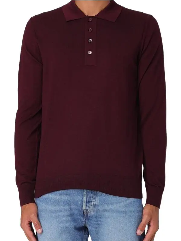 PAOLO PECORA Long-sleeve Polo Shirt - Brown