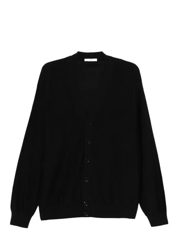 LEMAIRE Long Sleeved Buttoned Cardigan - Black