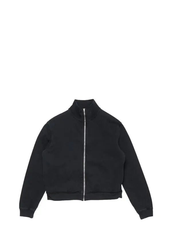 Acne Studios Zip-up Sweatshirt With Embroidered Logo - Black