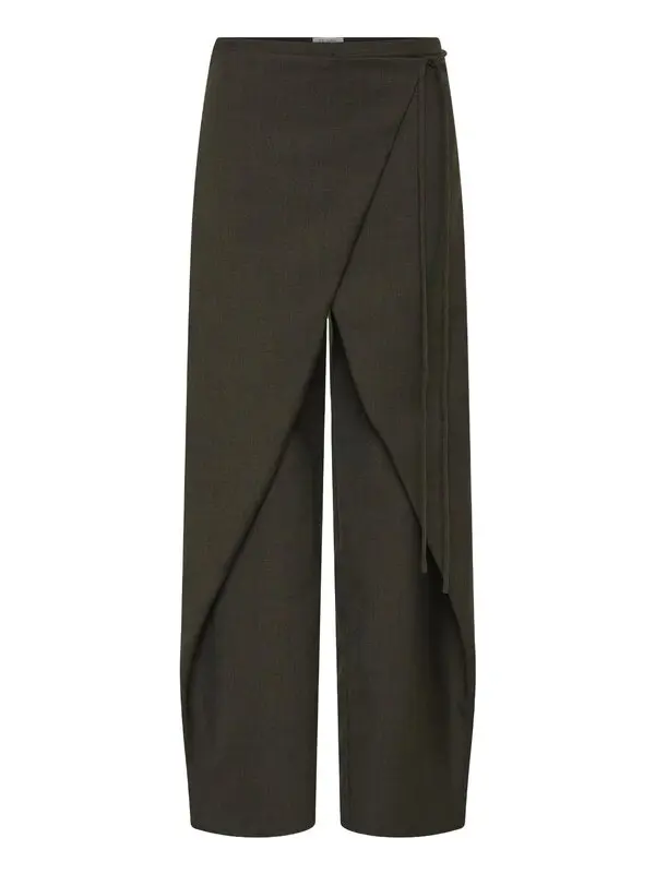 ST. AGNI Piping Drawstring Casual Pants - Grey