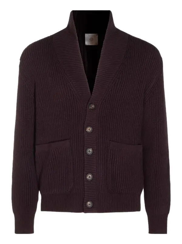 Eleventy Long-sleeved Knitwear With Shawl Collar - Black