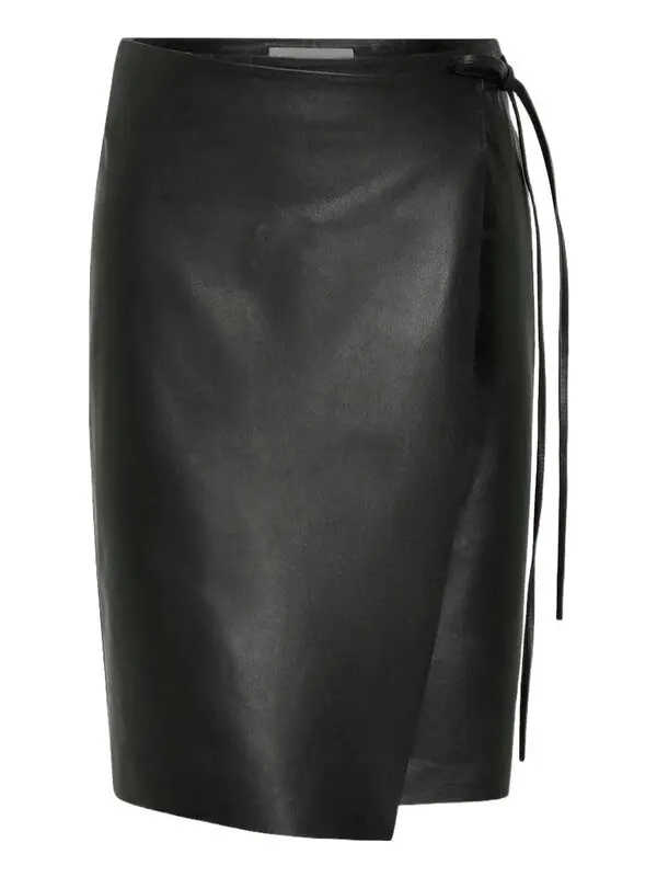 ST. AGNI Piping Tie-waist Skirt - Black