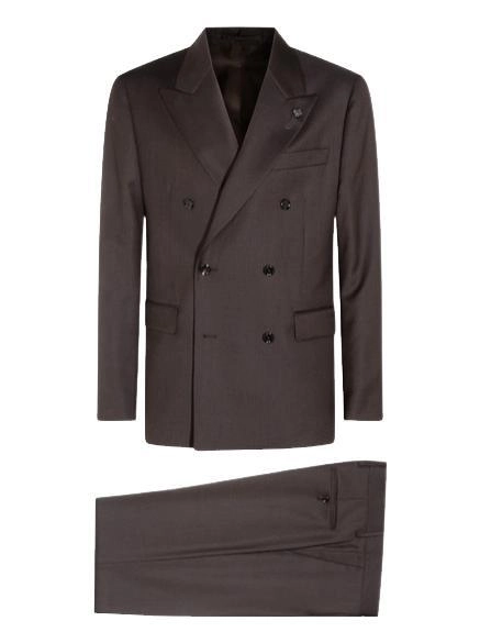 LARDINI Double-breasted Suit - Brown